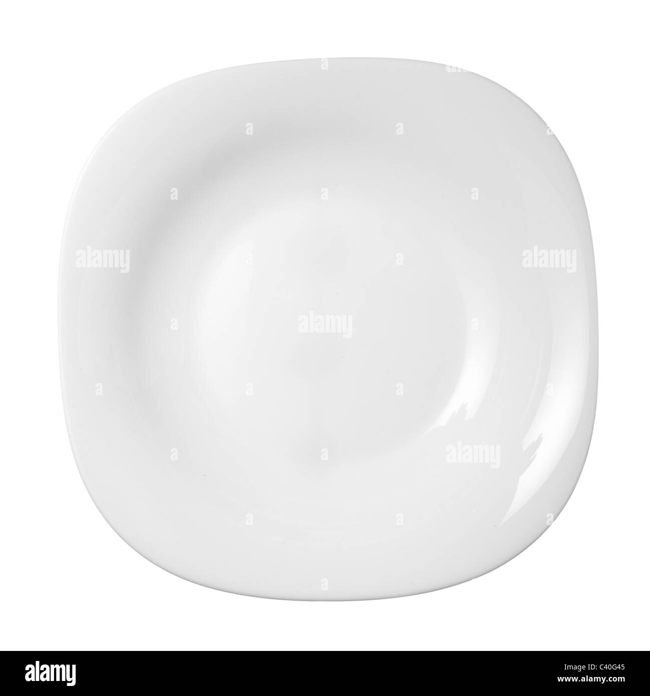 Set white plates Black and White Stock Photos & Images - Alamy