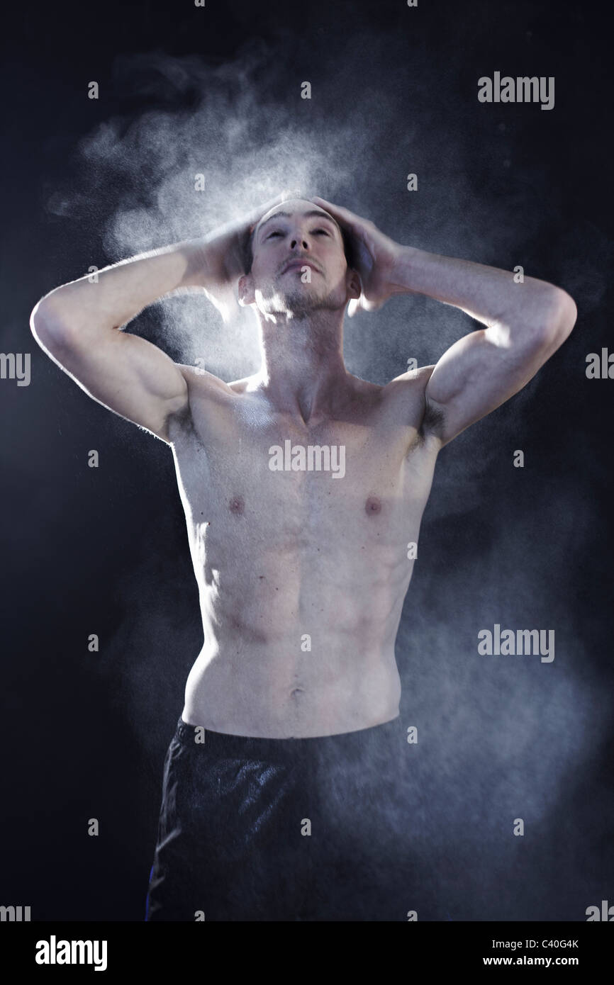 Portrait of a man with mist Stock Photo - Alamy