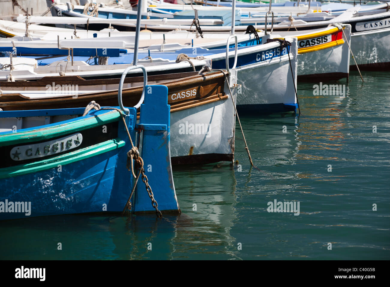 Typical boats from Cassis in Provence Stock Photo - Alamy
