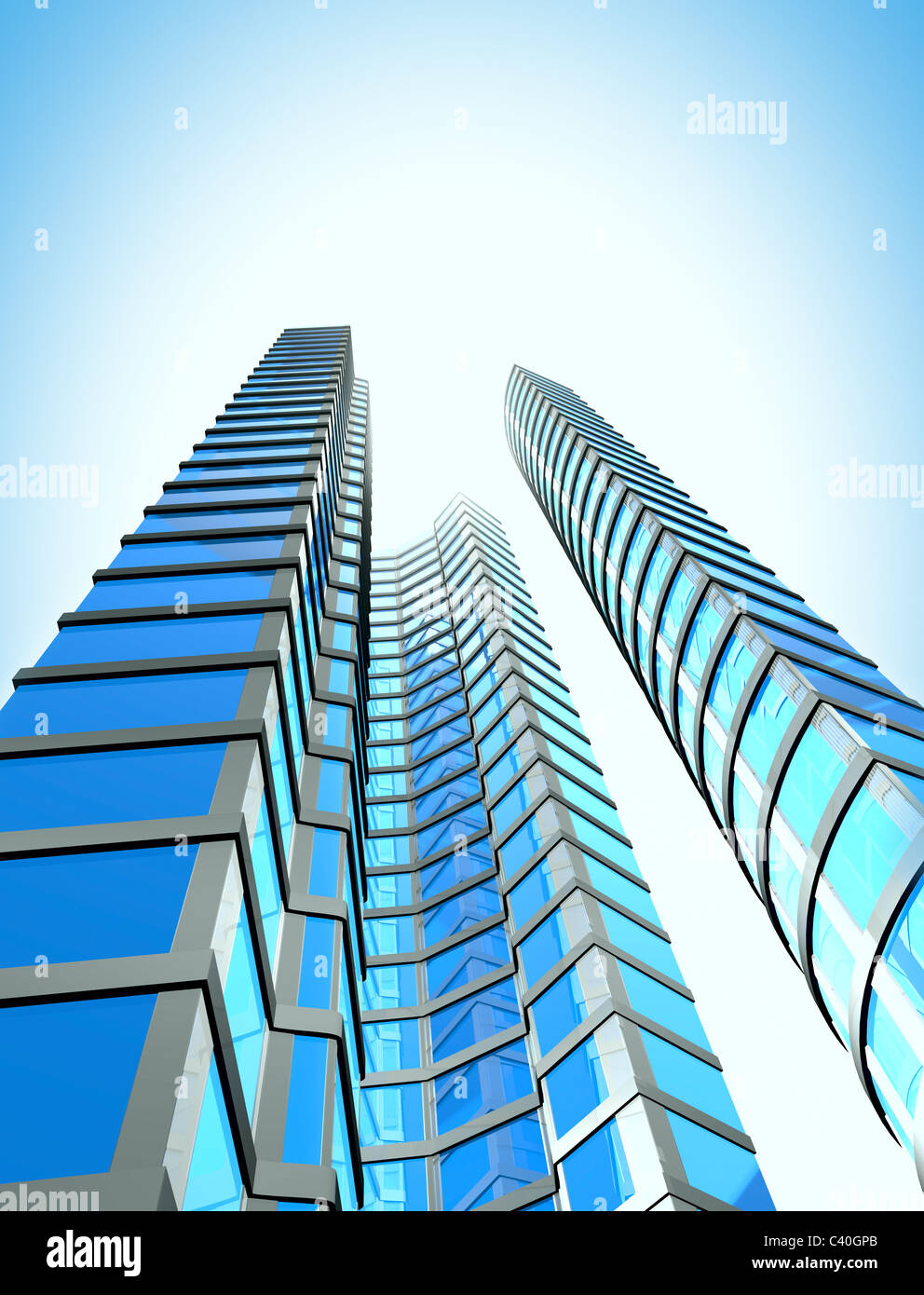 Blue glass of skyscraper Stock Photo - Alamy