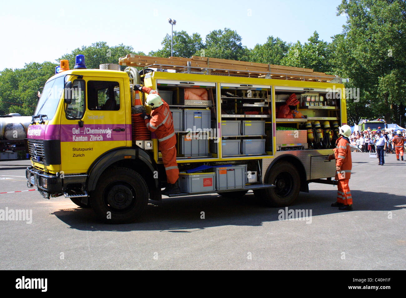 Swiss fire service HAZMAT unit Stock Photo - Alamy