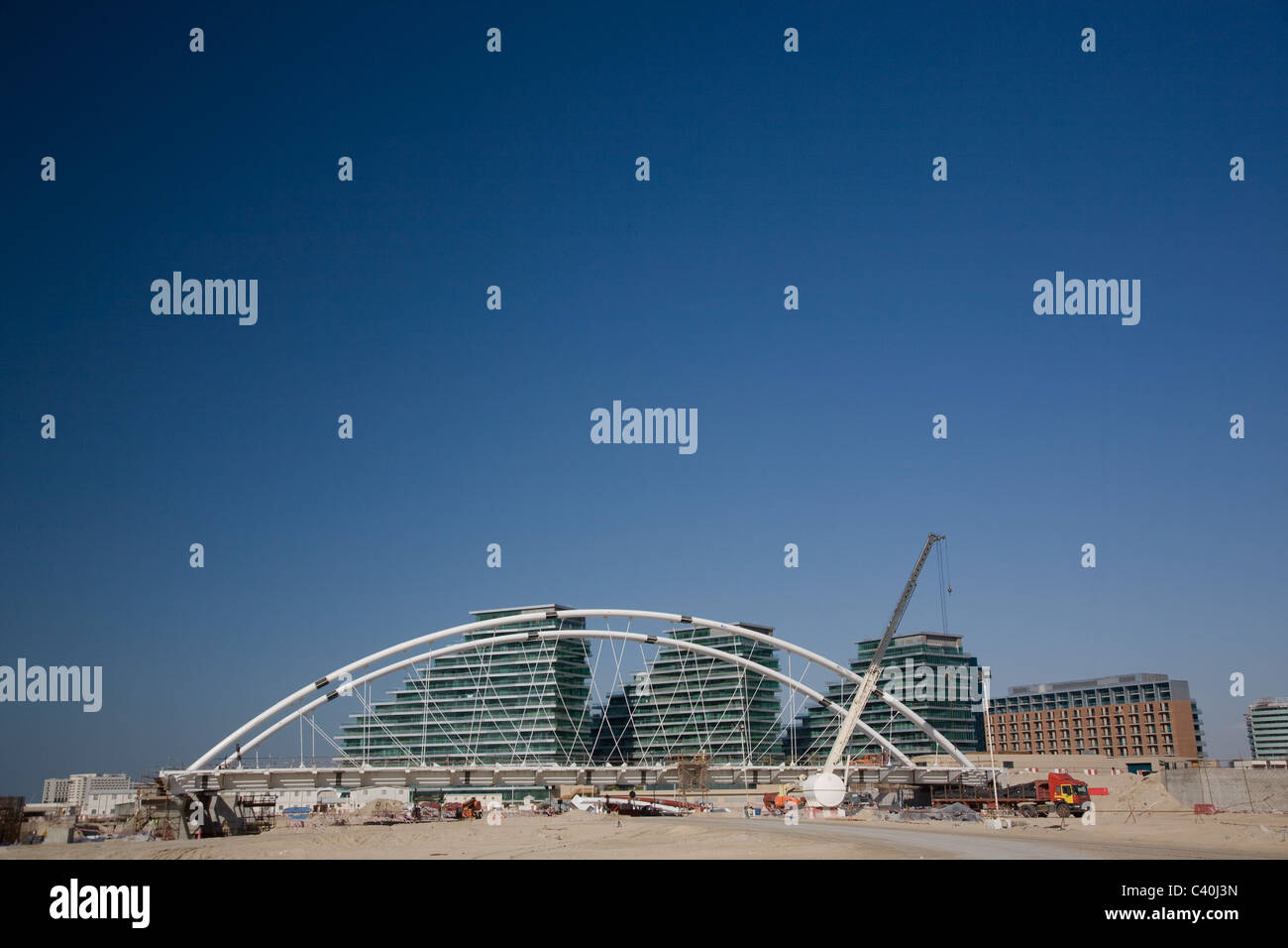 Bridge Construction al raha beach resort abu dhabi Stock Photo - Alamy