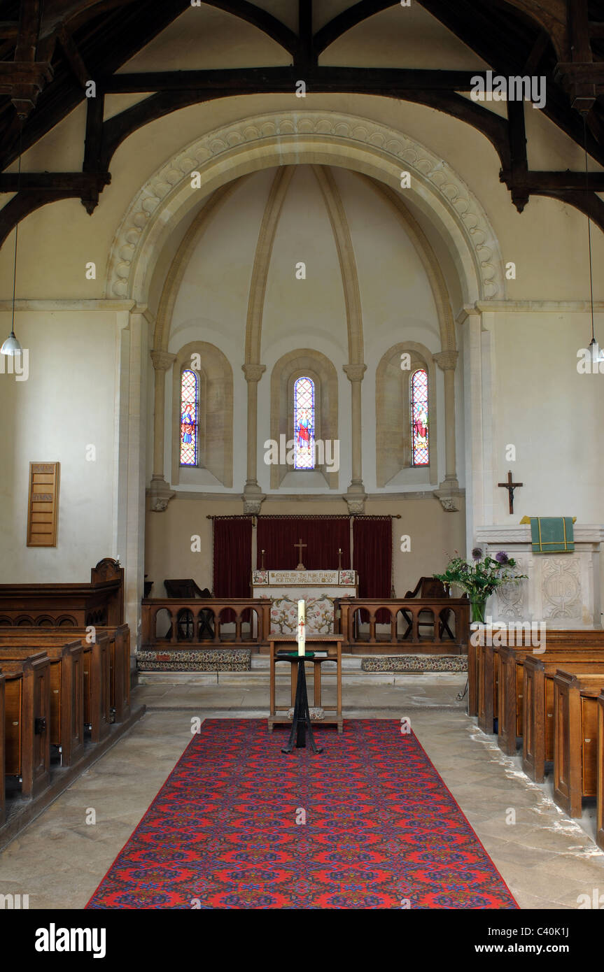 Interior of St. Luke`s Church, Frampton Mansell, Gloucestershire ...