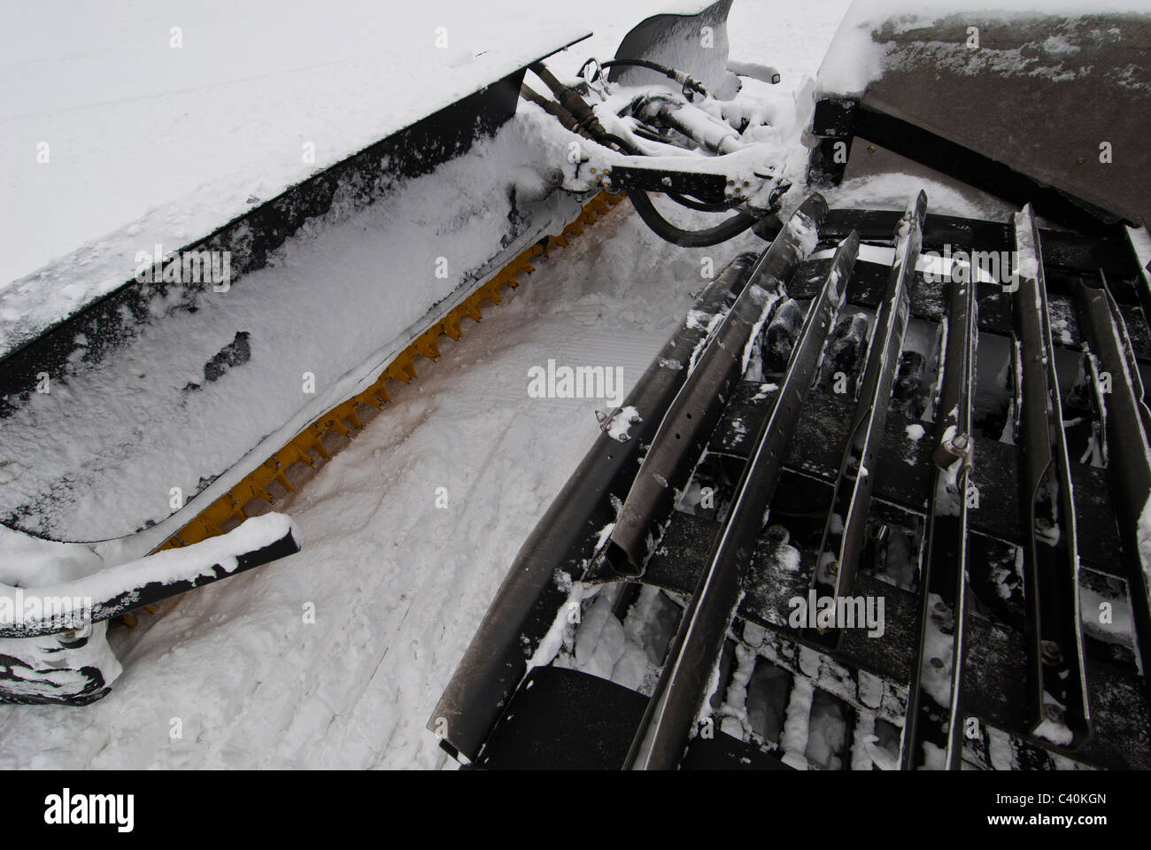 Tiller and corduroy mat, Prinoth BR 350 snowcat grooming machine Stock ...