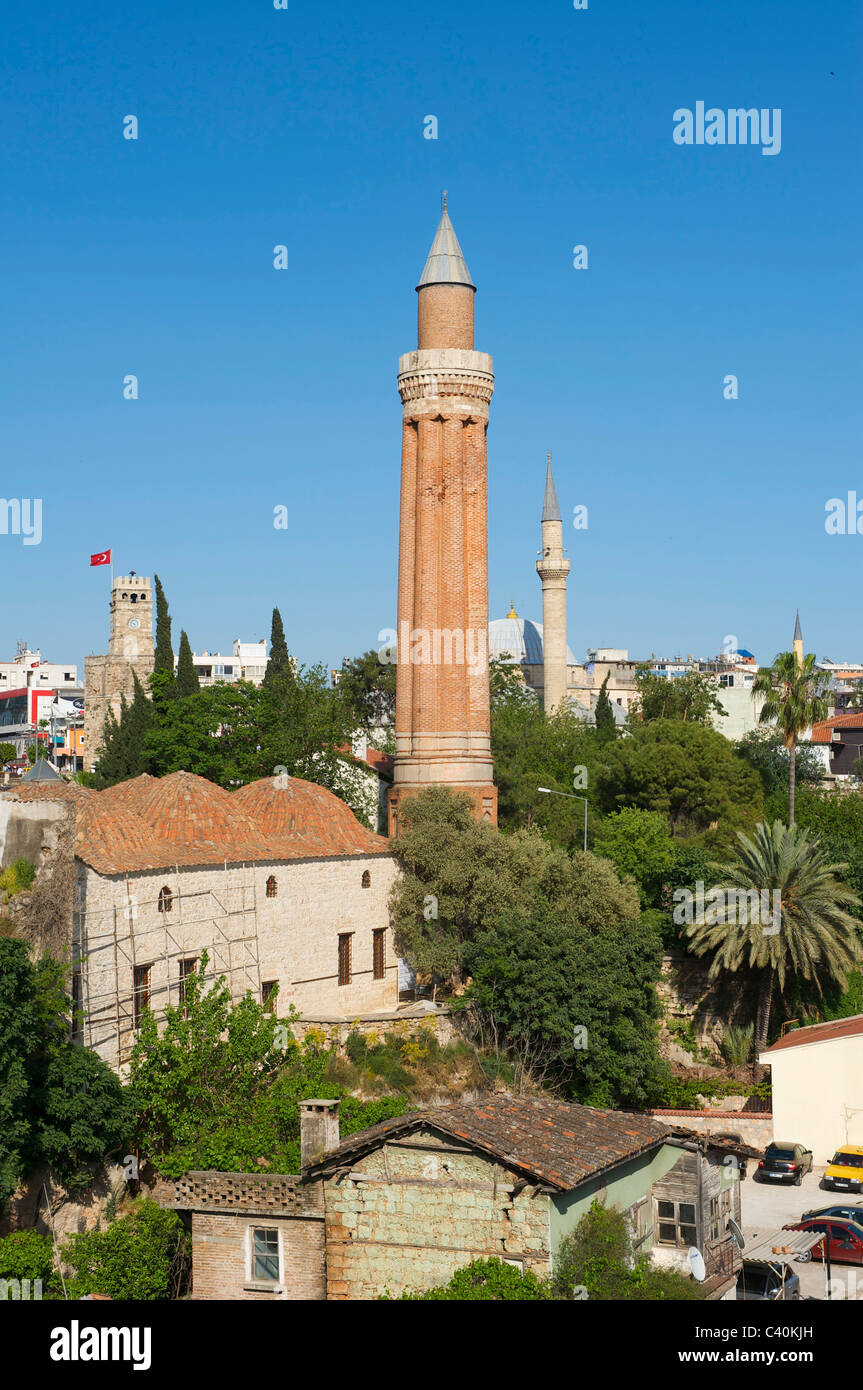 Turkish, Riviera, Old Town, Antalya, Turkish Riviera, Turkey, minaret ...