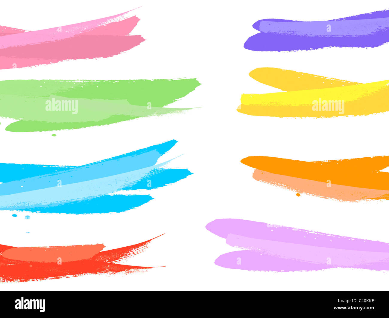 Set of color paint strokes Stock Photo - Alamy
