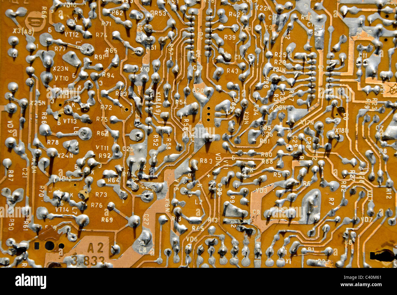 retro electronic circuitry background and texture Stock Photo - Alamy