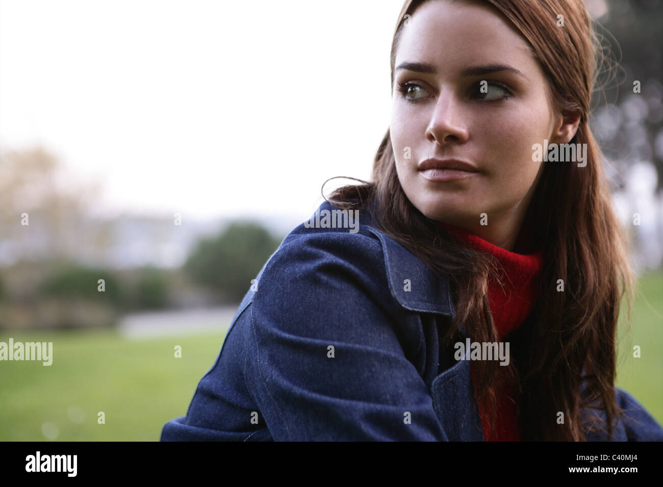 beauty, outdoor, woman, looking, secretive, female, adult, lady, young ...