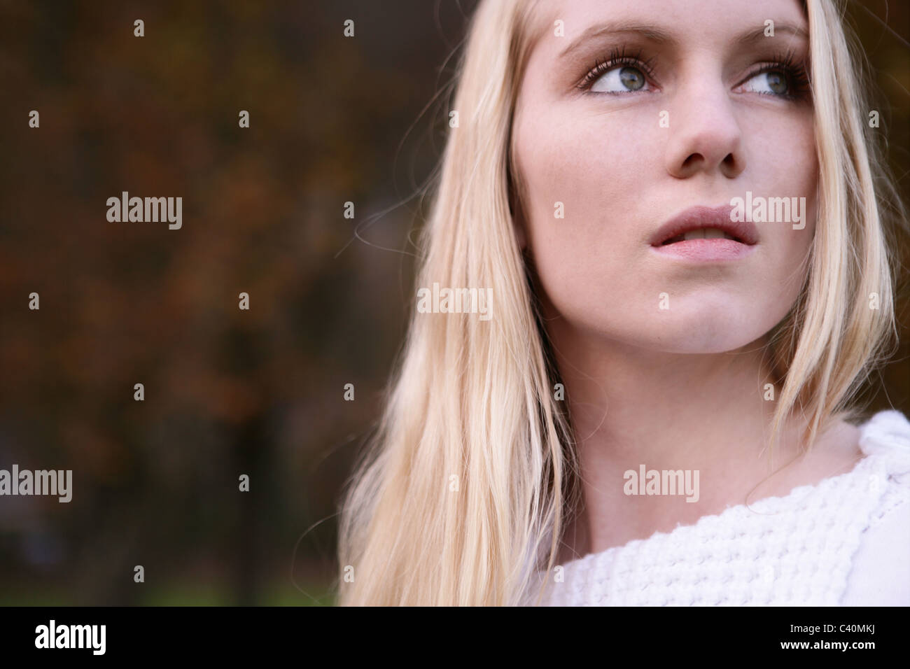 woman, face, natural, thoughtful, outdoor, free, nature, head shot ...