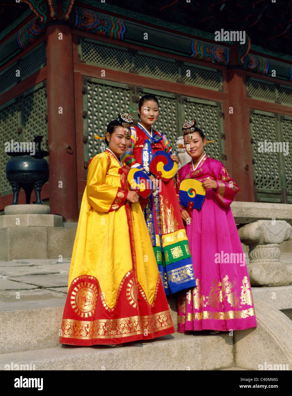 Asia, Asian, Costumes, Fans, Holiday, Korea, Korean, Landmark, Outdoors ...