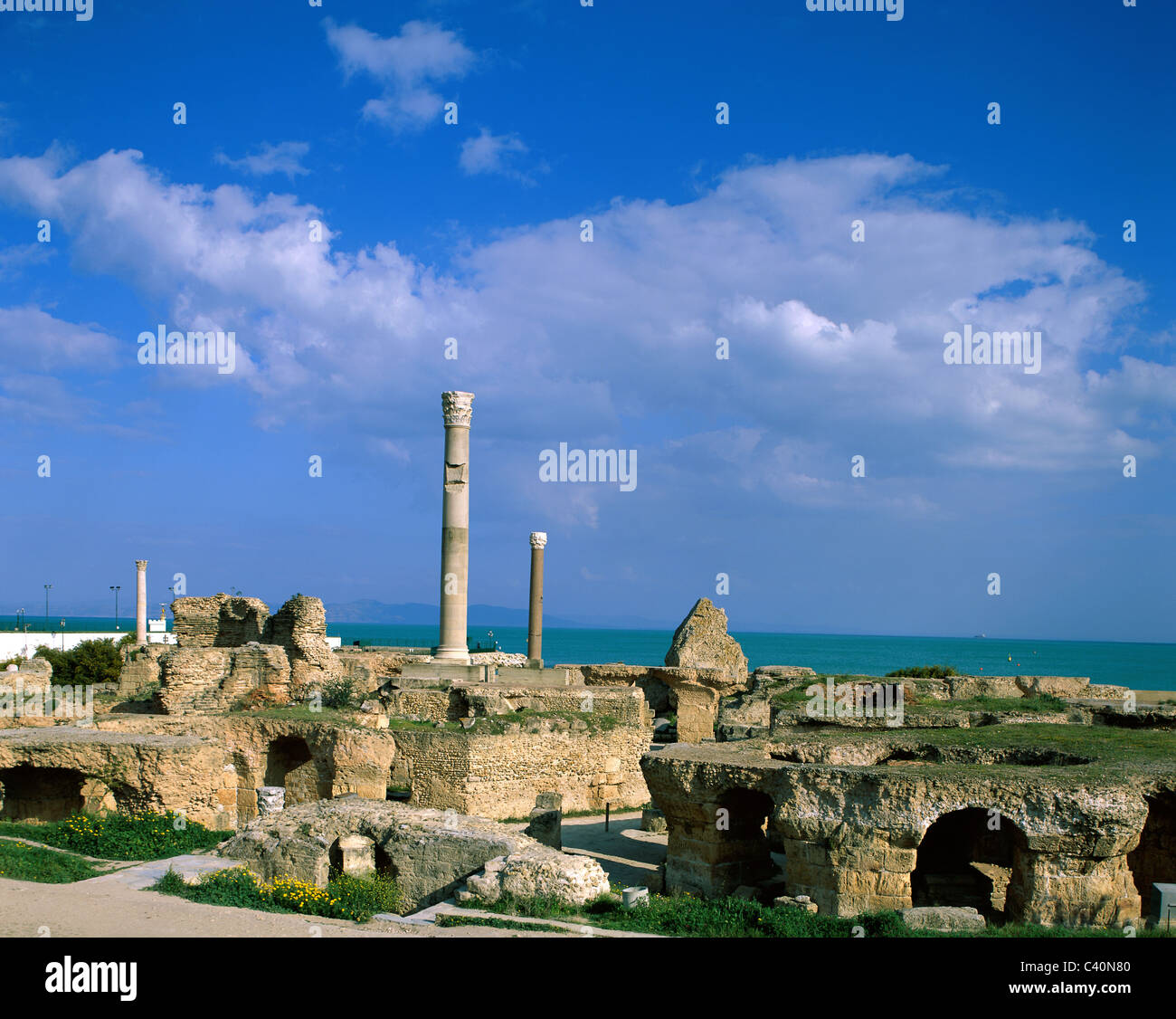 Africa, Antonin, Baths, Carthage, Columns, Holiday, Landmark, Ocean ...