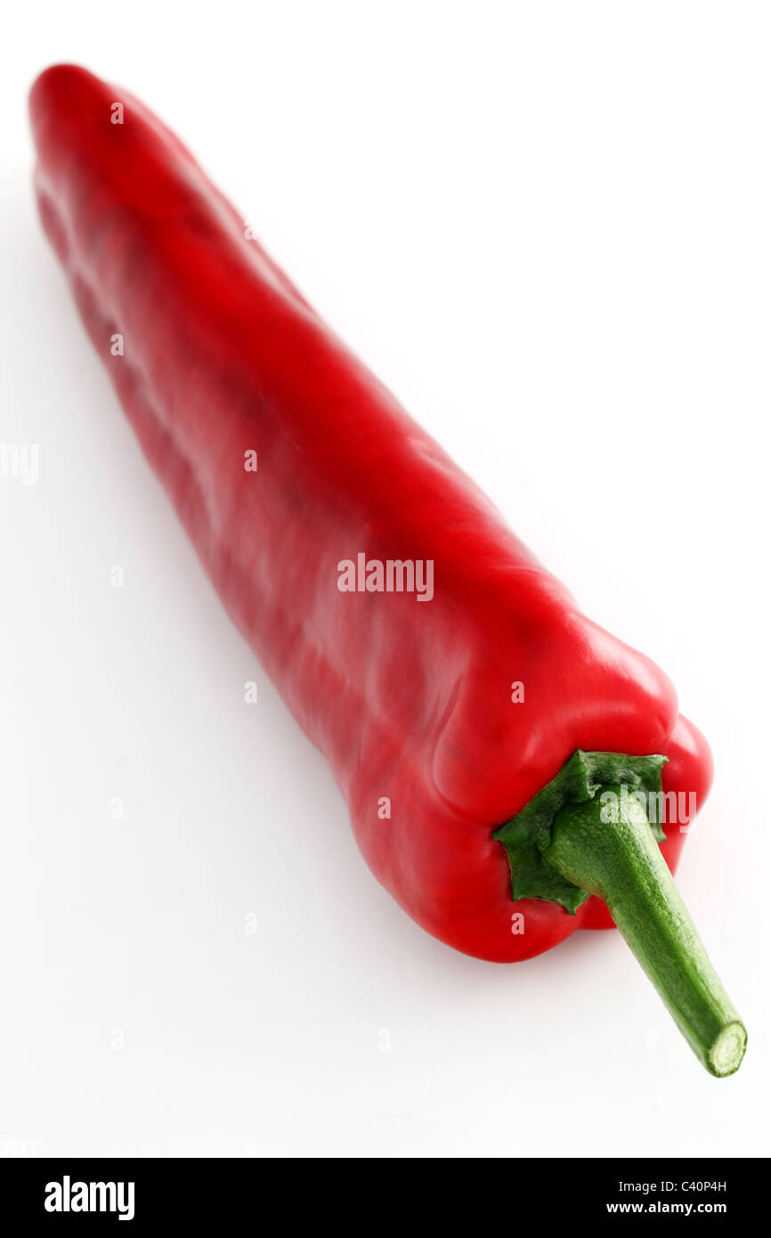 Close up of a Ramiro red pepper against a white background Stock Photo ...
