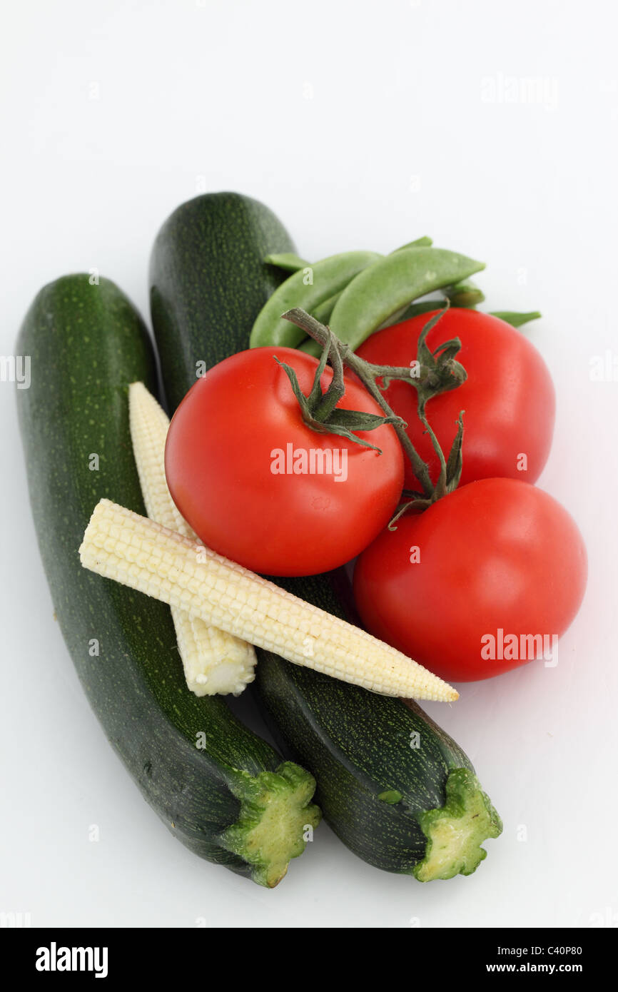 Courgette courgettes zucchini zucchinis tomato tomatoes hi-res stock ...