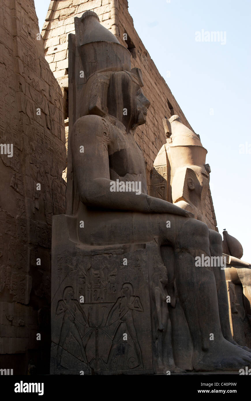 Pharaoh statues at Luxor Temple Stock Photo - Alamy