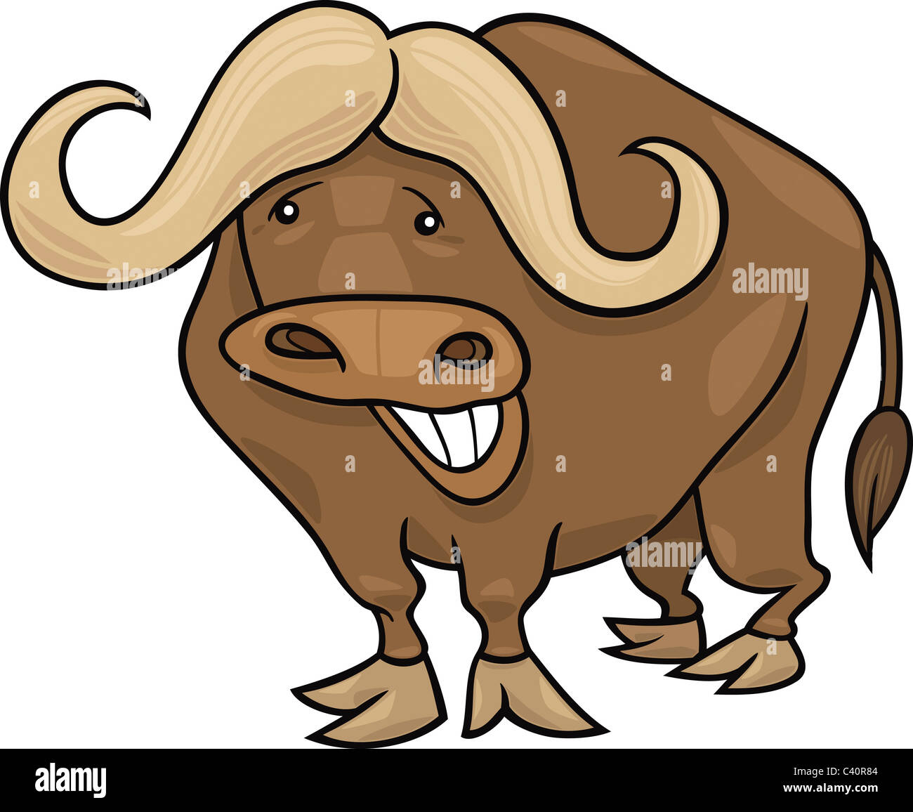 cartoon illustration of funny african buffalo Stock Photo - Alamy