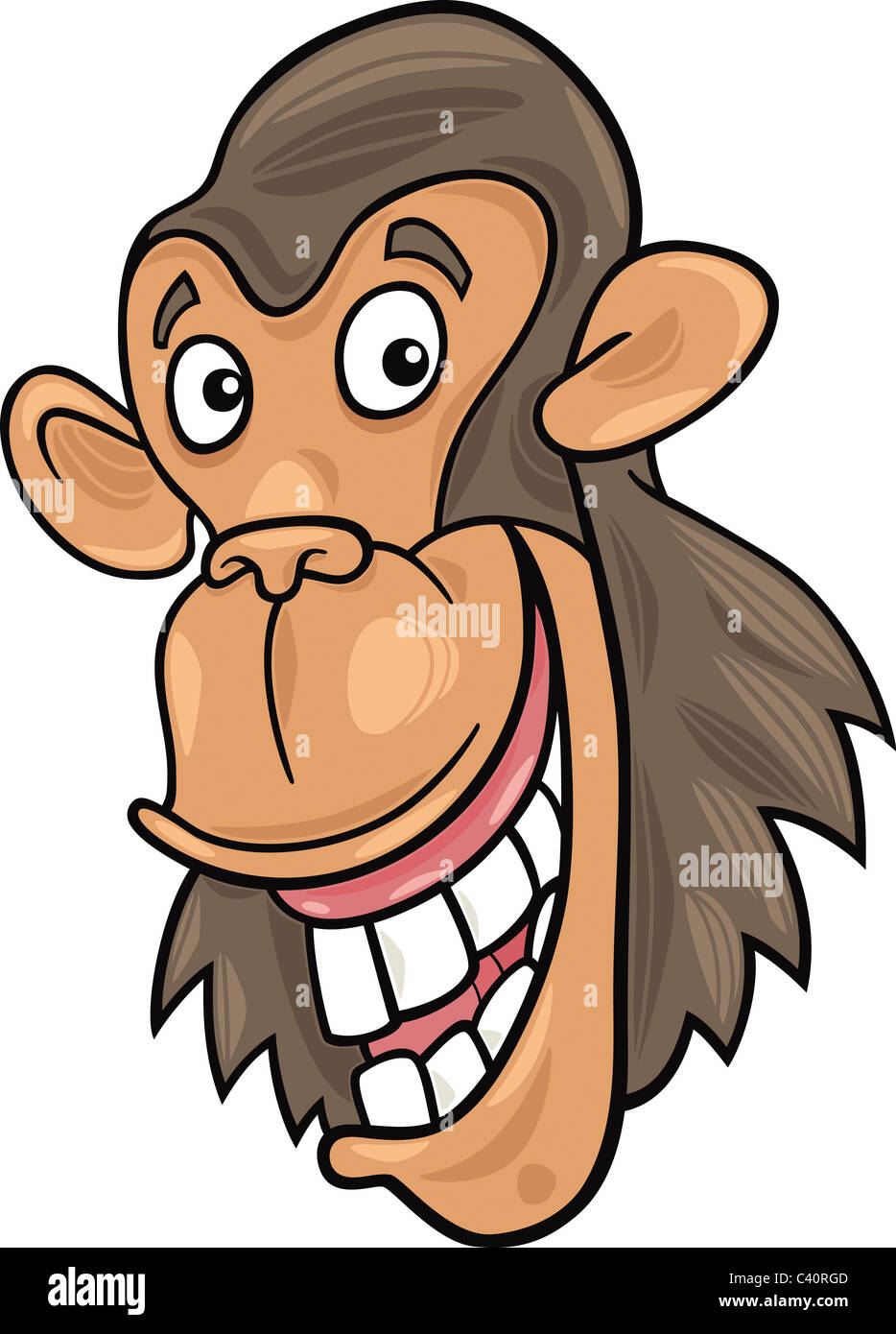 cartoon illustration of funny chimpanzee ape Stock Photo - Alamy