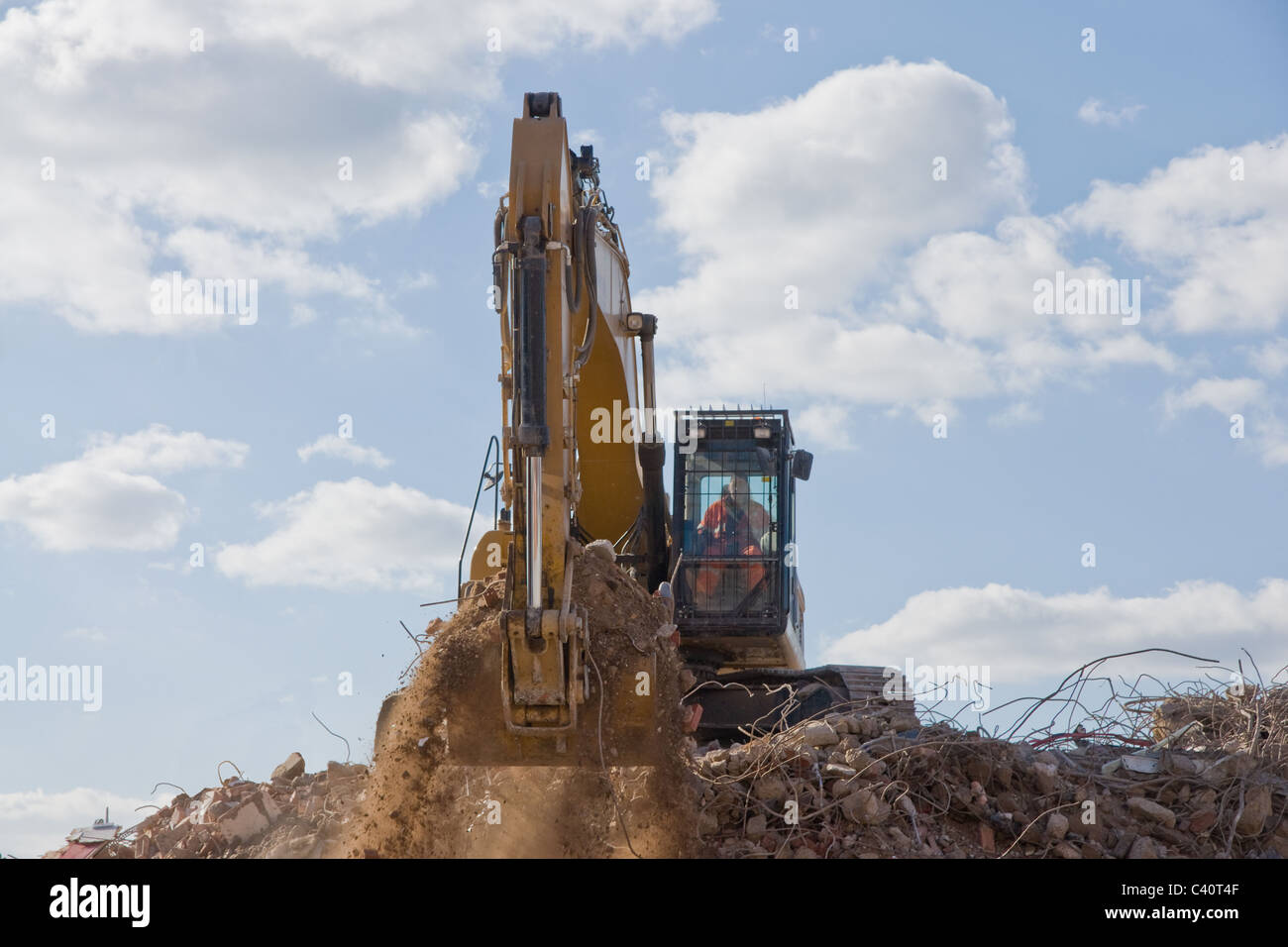 Large Tracked Excavator Digging Stock Photo - Alamy