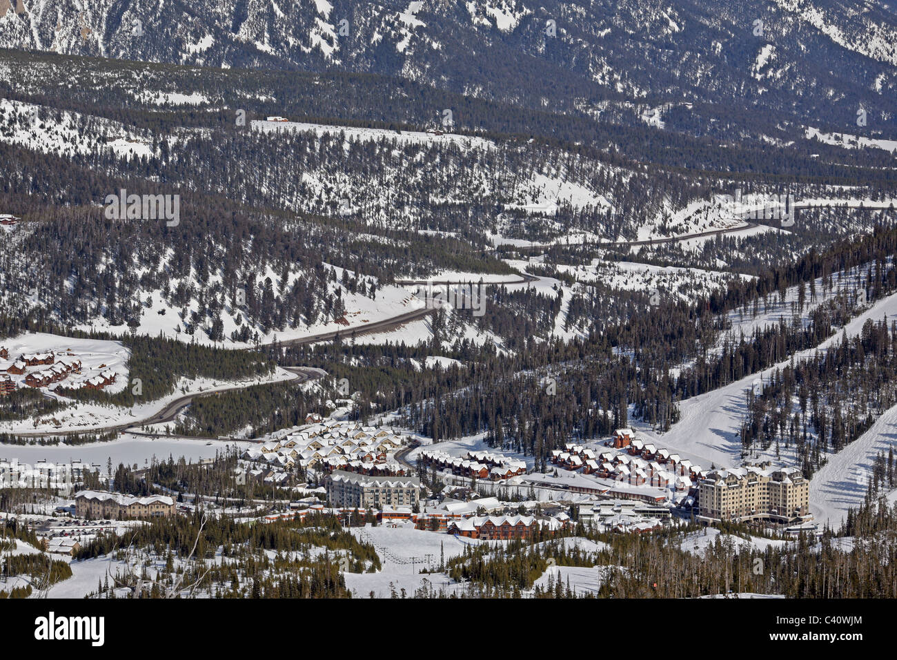 Base facilities at Big Sky Montana, one of the largest ski resorts in ...