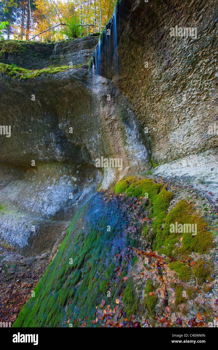 La Goule, Switzerland, Europe, canton Jura, rock, cliff, brook, Bach ...