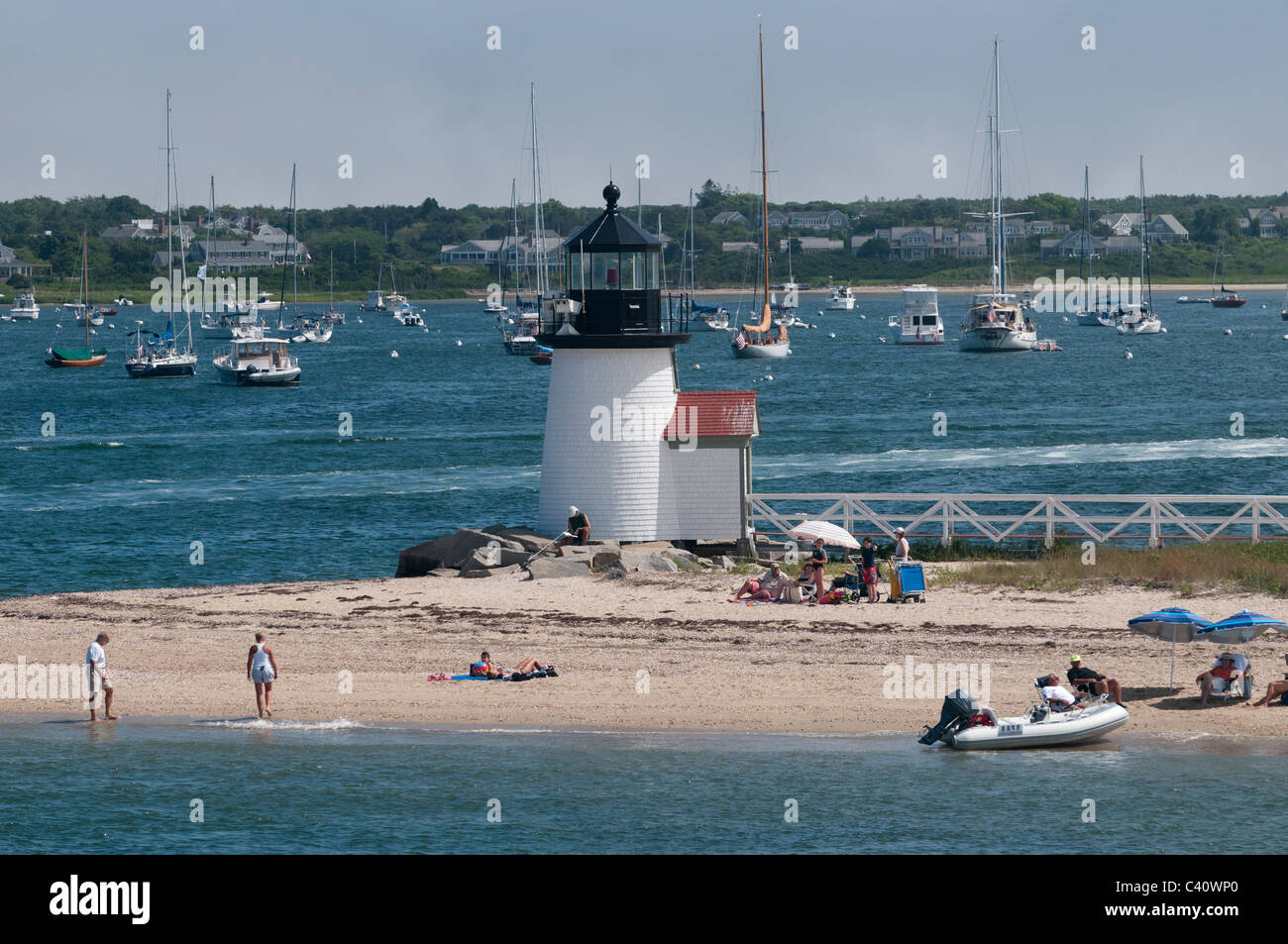 Brant Point Lighthouse from the Nantucket Sound Stock Photo - Alamy