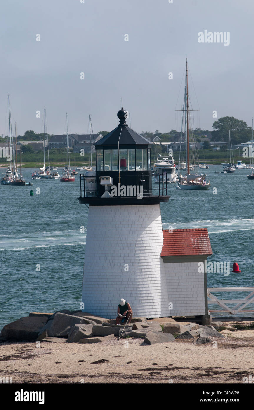 Brant Point Lighthouse from the Nantucket Sound Stock Photo - Alamy