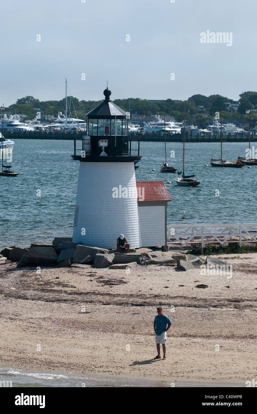 Brant Point Lighthouse from the Nantucket Sound Stock Photo - Alamy