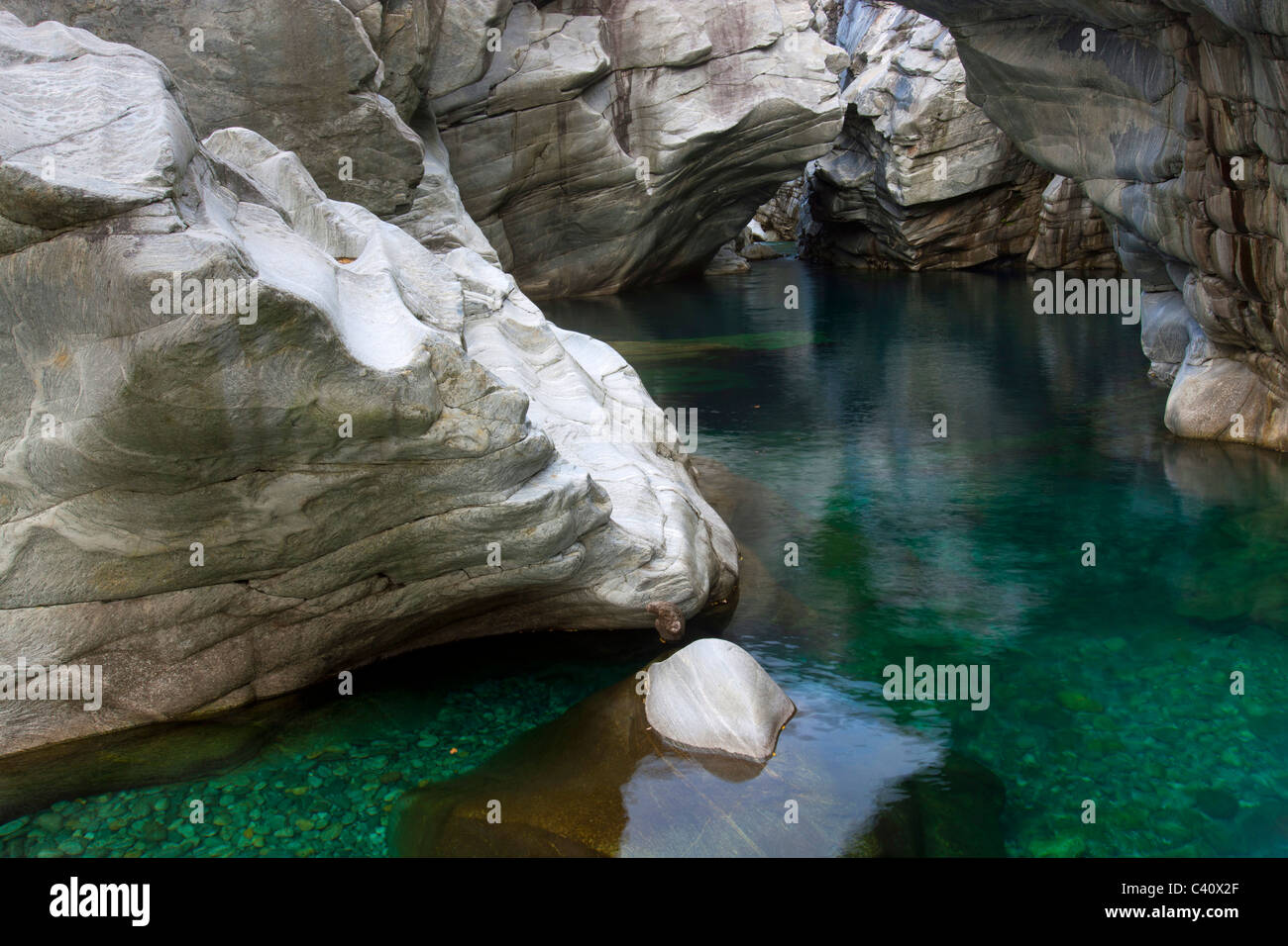 Ponte Brolla, Switzerland, Europe, canton Ticino, valley of Maggia ...
