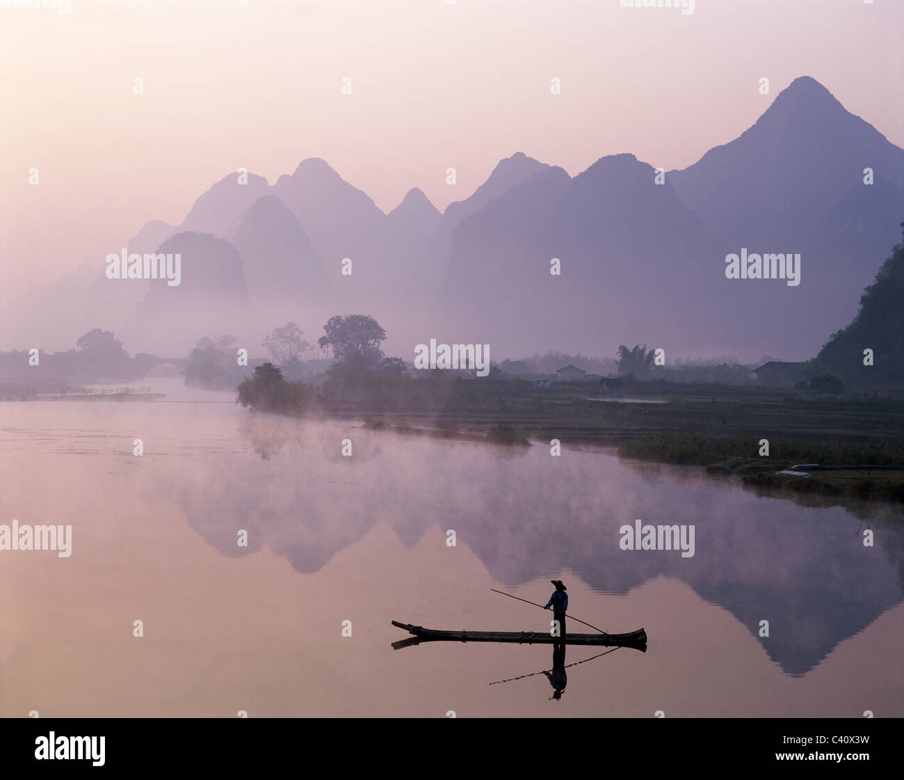 Asia, China, Dawn, Guangxi, Guilin, Holiday, Landmark, Li river ...