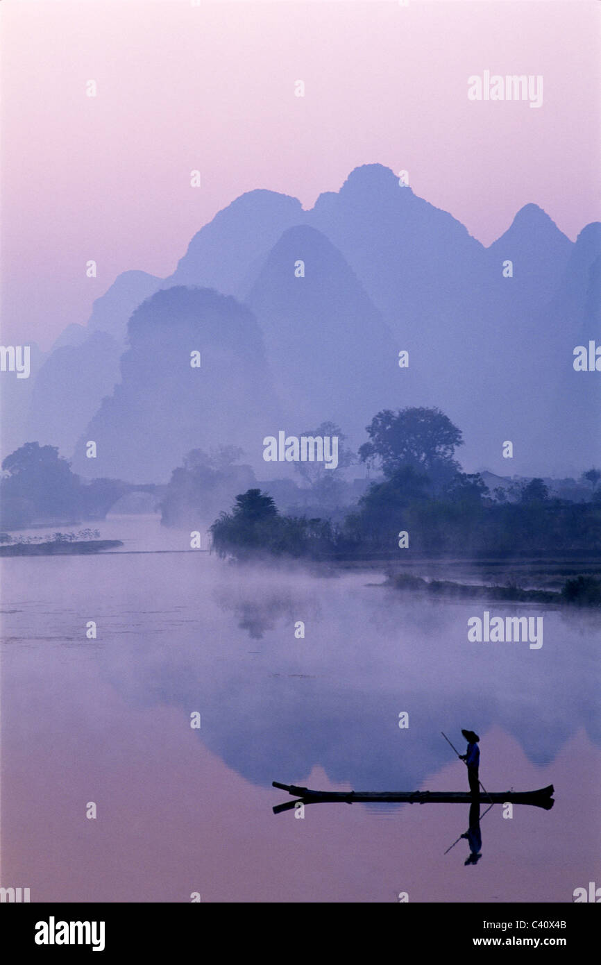 Asia, China, Dawn, Guangxi, Guilin, Holiday, Landmark, Li river ...