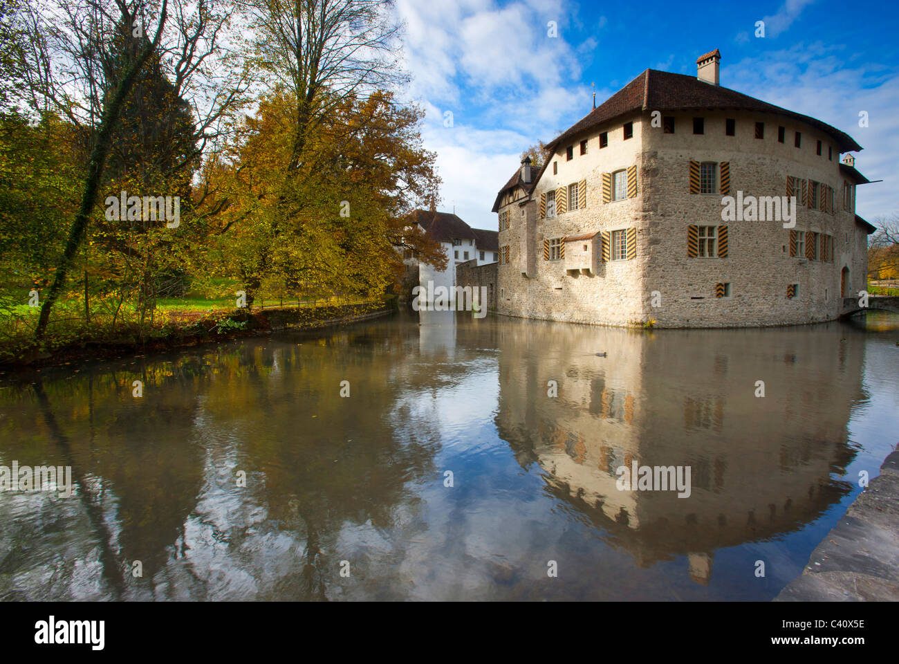 Castle, Hallwil, Switzerland, Europe, canton Aargau, castle, moated ...
