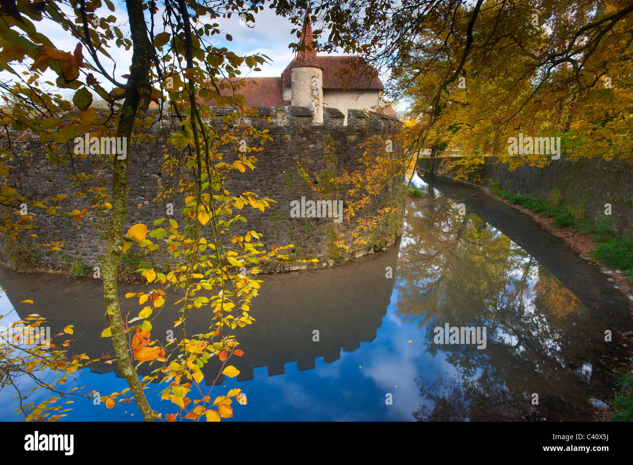 Castle, Hallwil, Switzerland, Europe, canton Aargau, castle, moated ...