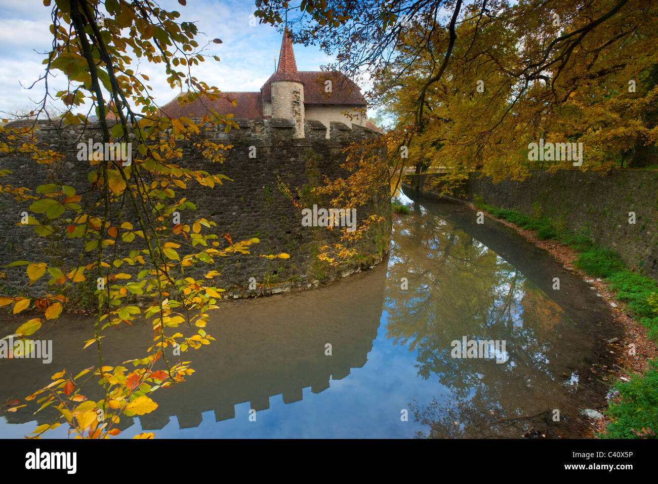 Castle, Hallwil, Switzerland, Europe, canton Aargau, castle, moated ...