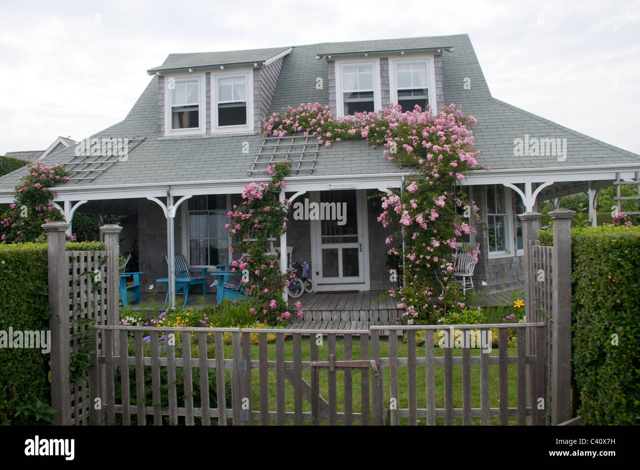Homes in Siasconset nantucket Island Stock Photo - Alamy