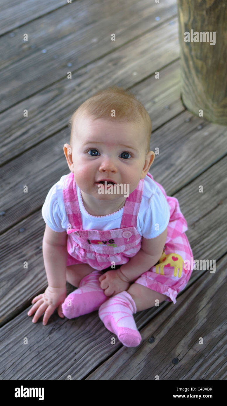 Baby on Deck Stock Photo - Alamy