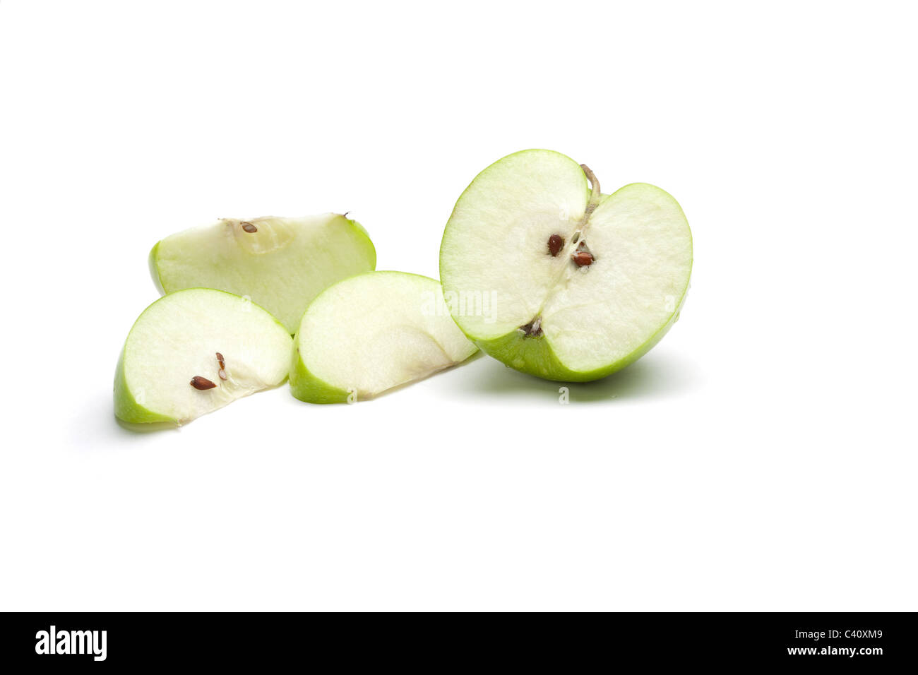 Picture of one chopped apple Stock Photo - Alamy