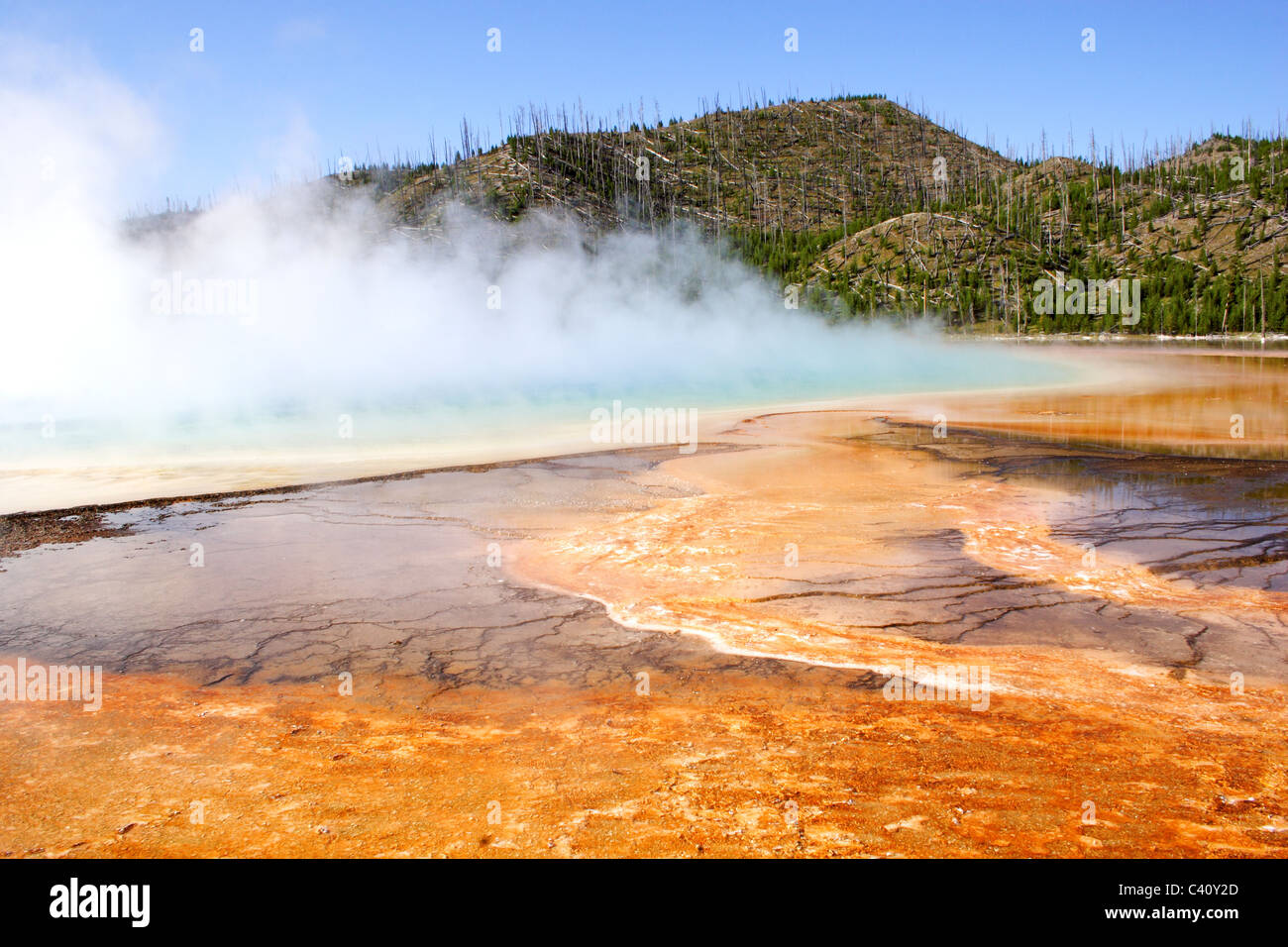 The Grand Prismatic Spring in Yellowstone National Park's Midway Geyser ...