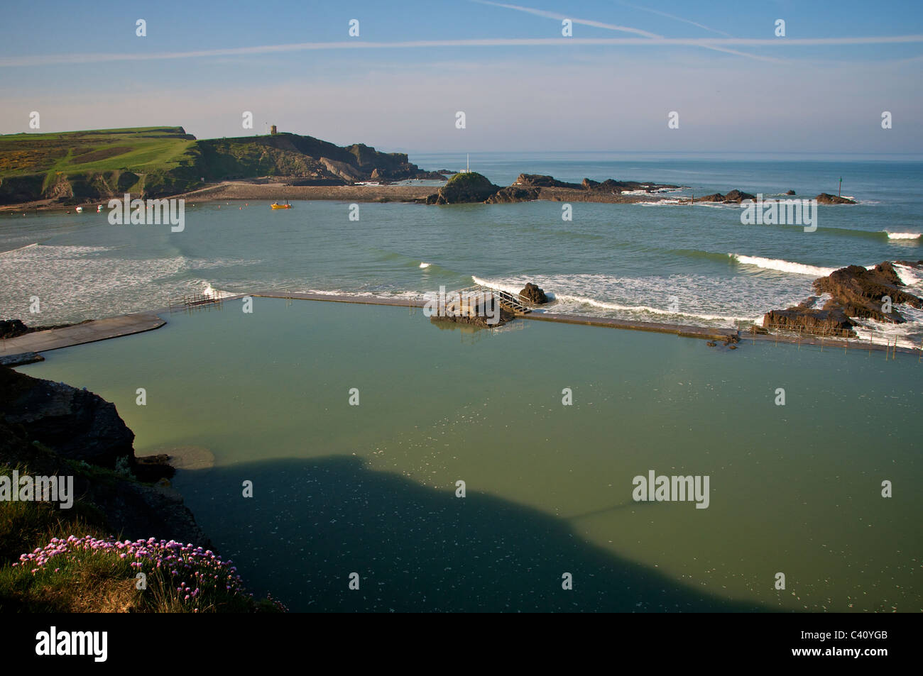 Bude Cornwall UK Sea Front Tidal Pool Stock Photo - Alamy