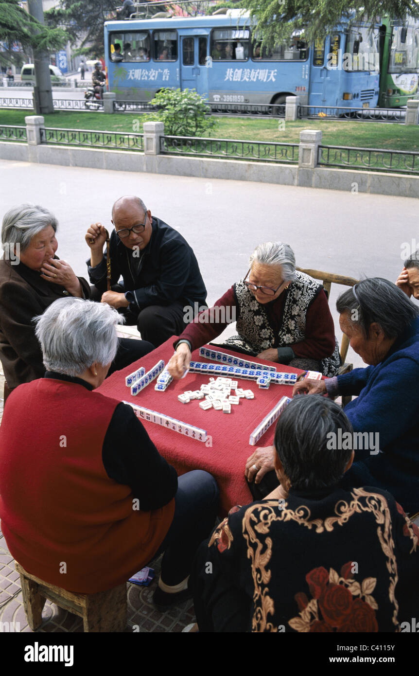 Asia, Beijing, Peking, China, Elderly, Gambling, Game, Holiday ...