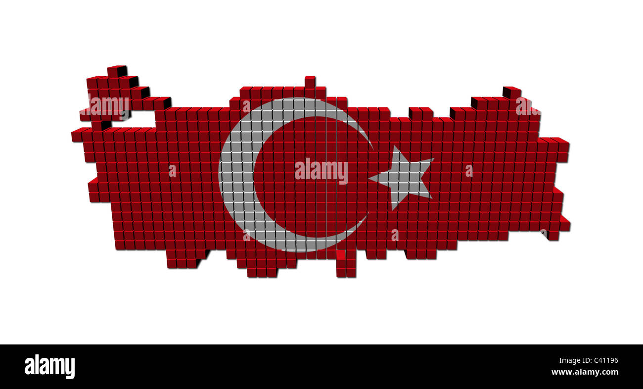 Turkey map flag made of containers illustration Stock Photo - Alamy