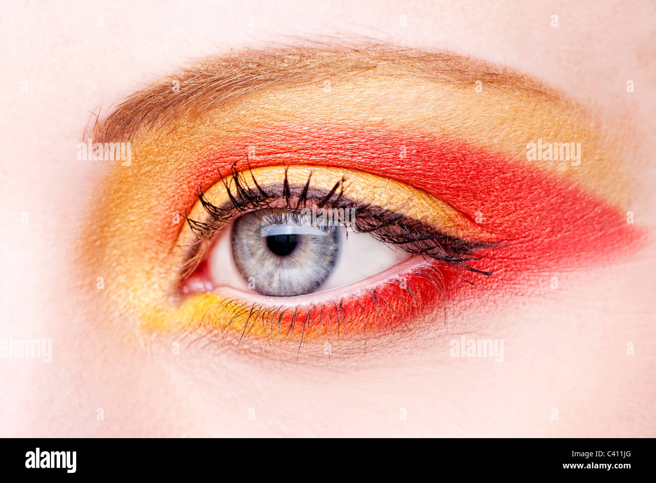 Woman colourful make up eyeliner hi-res stock photography and images ...