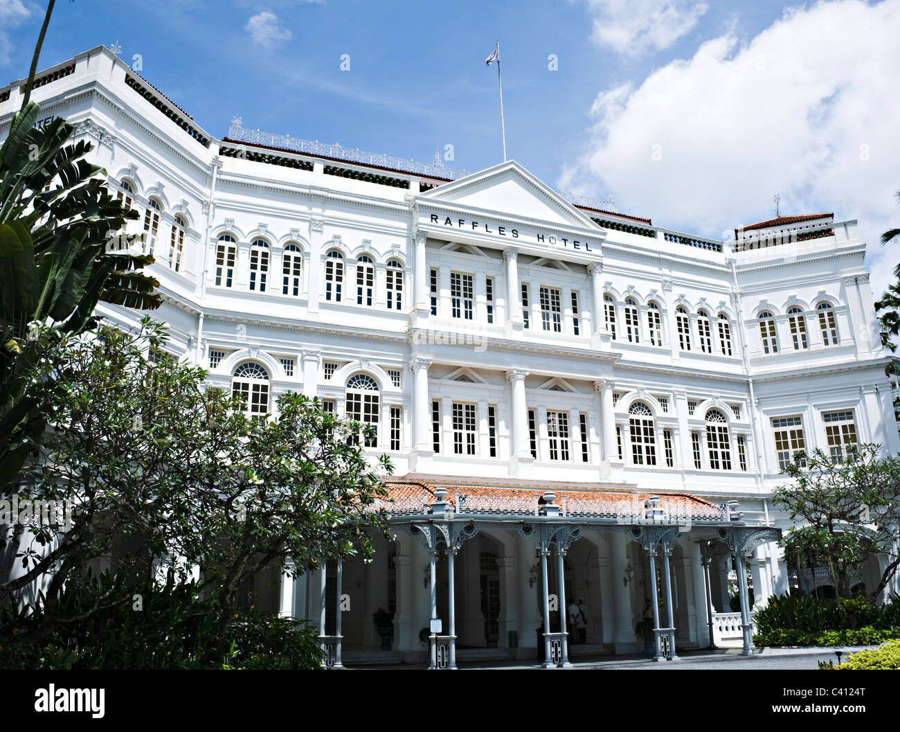 The Front Facade and Entrance to the Famous Raffles Hotel Republic of ...
