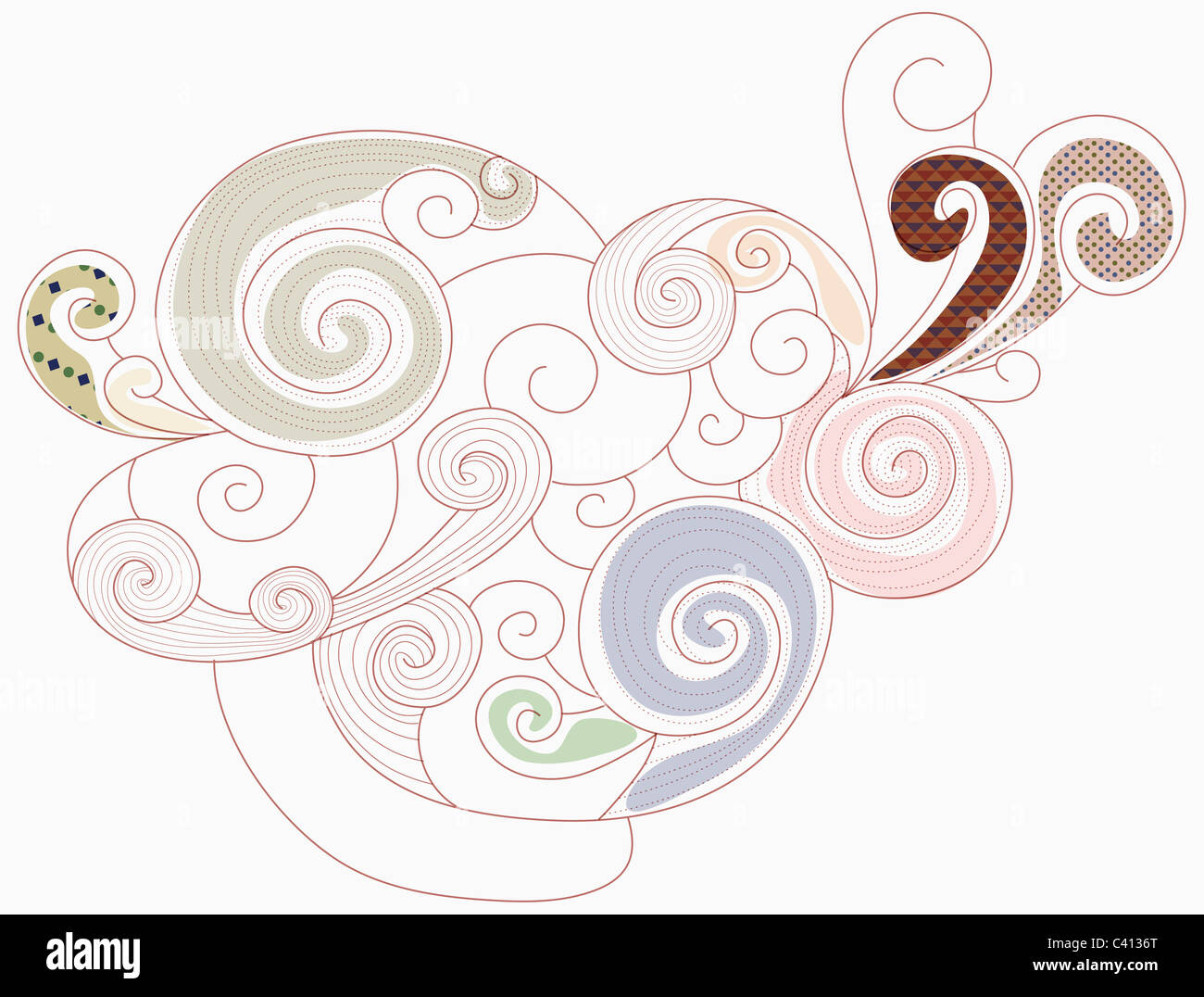 various types of illustrated line art works Stock Photo - Alamy