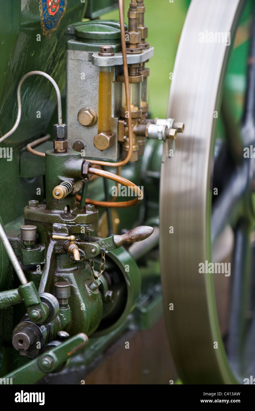 Closeup view of a static steam engine on display at a steam fair Stock ...