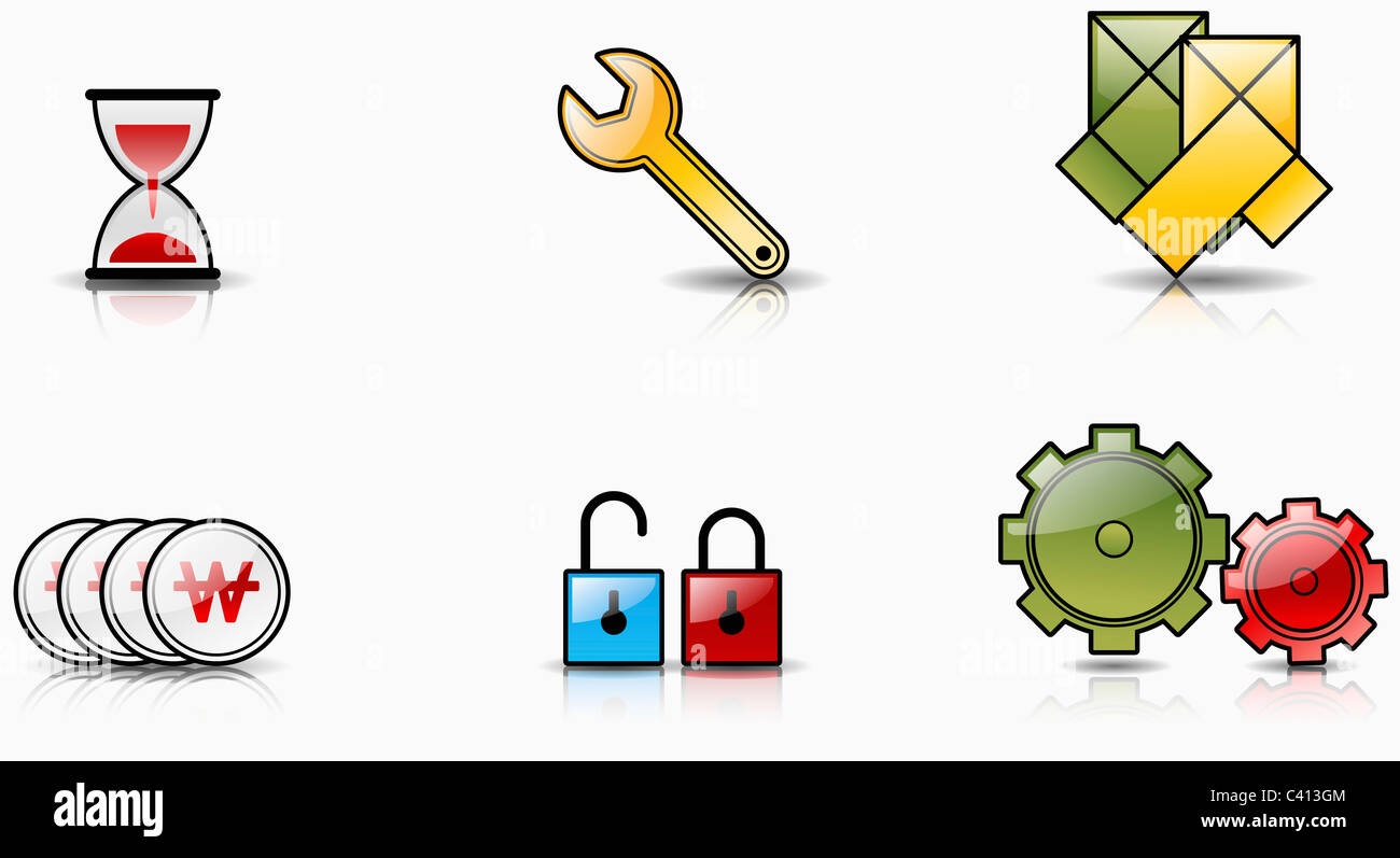 various types of application icons Stock Photo - Alamy