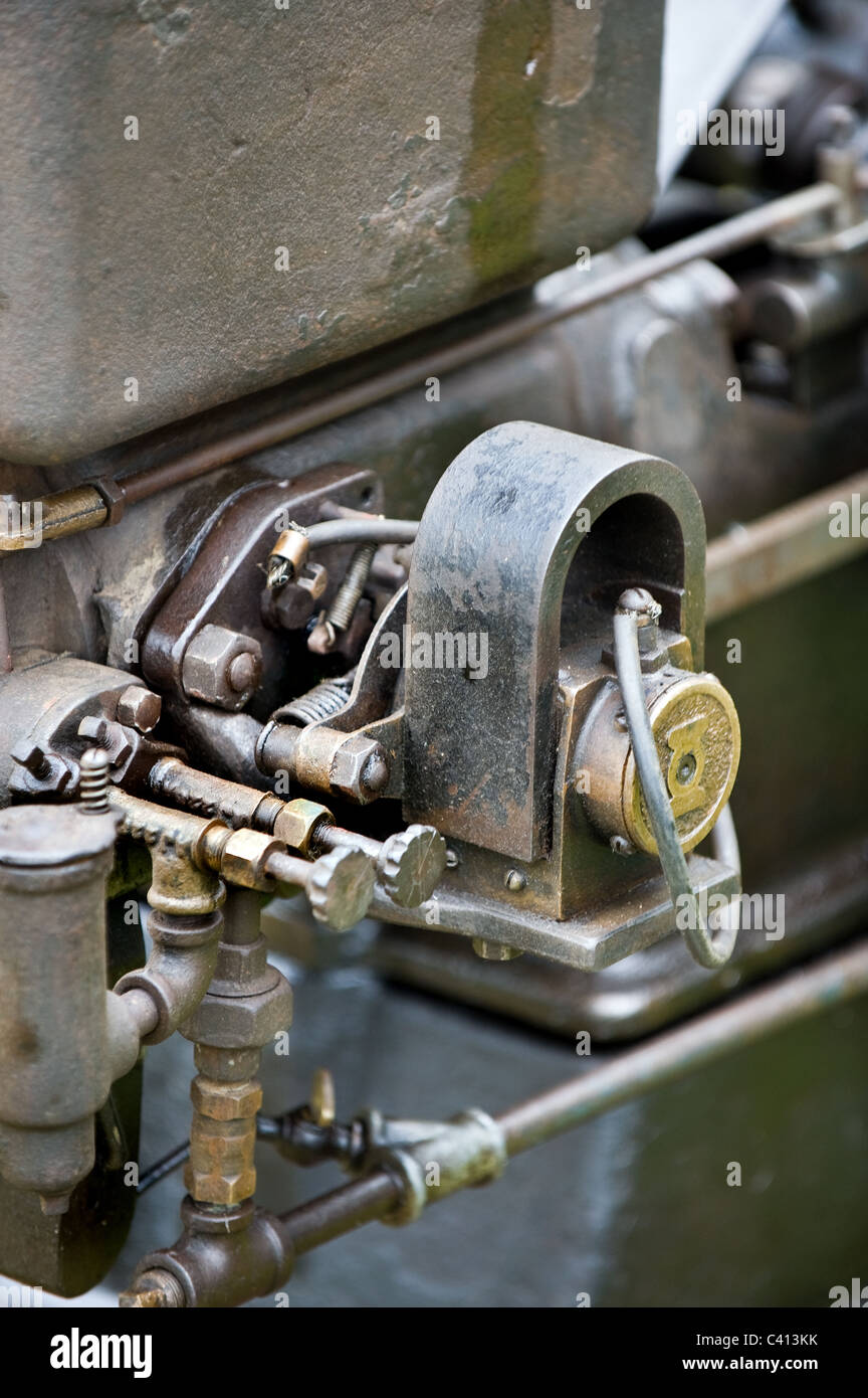 Closeup view of a static steam engine on display at a steam fair Stock ...