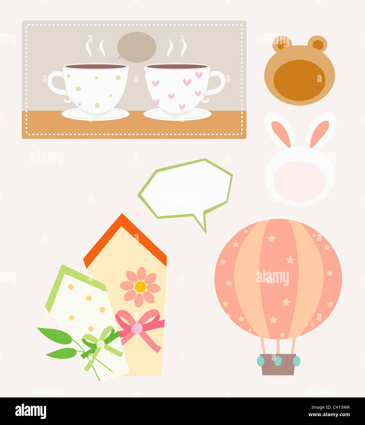 various types of sticker icons Stock Photo - Alamy