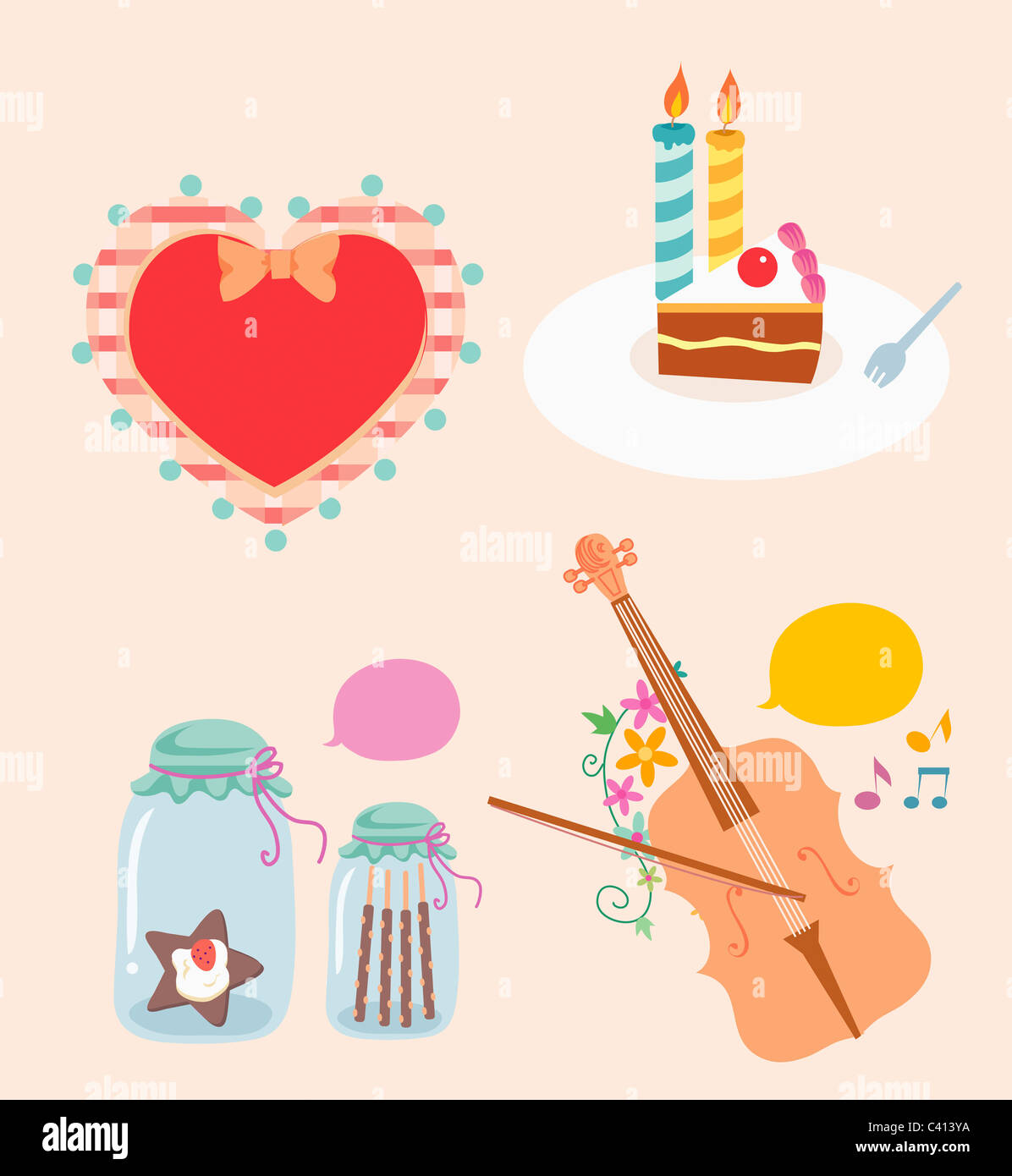 various types of sticker icons Stock Photo - Alamy