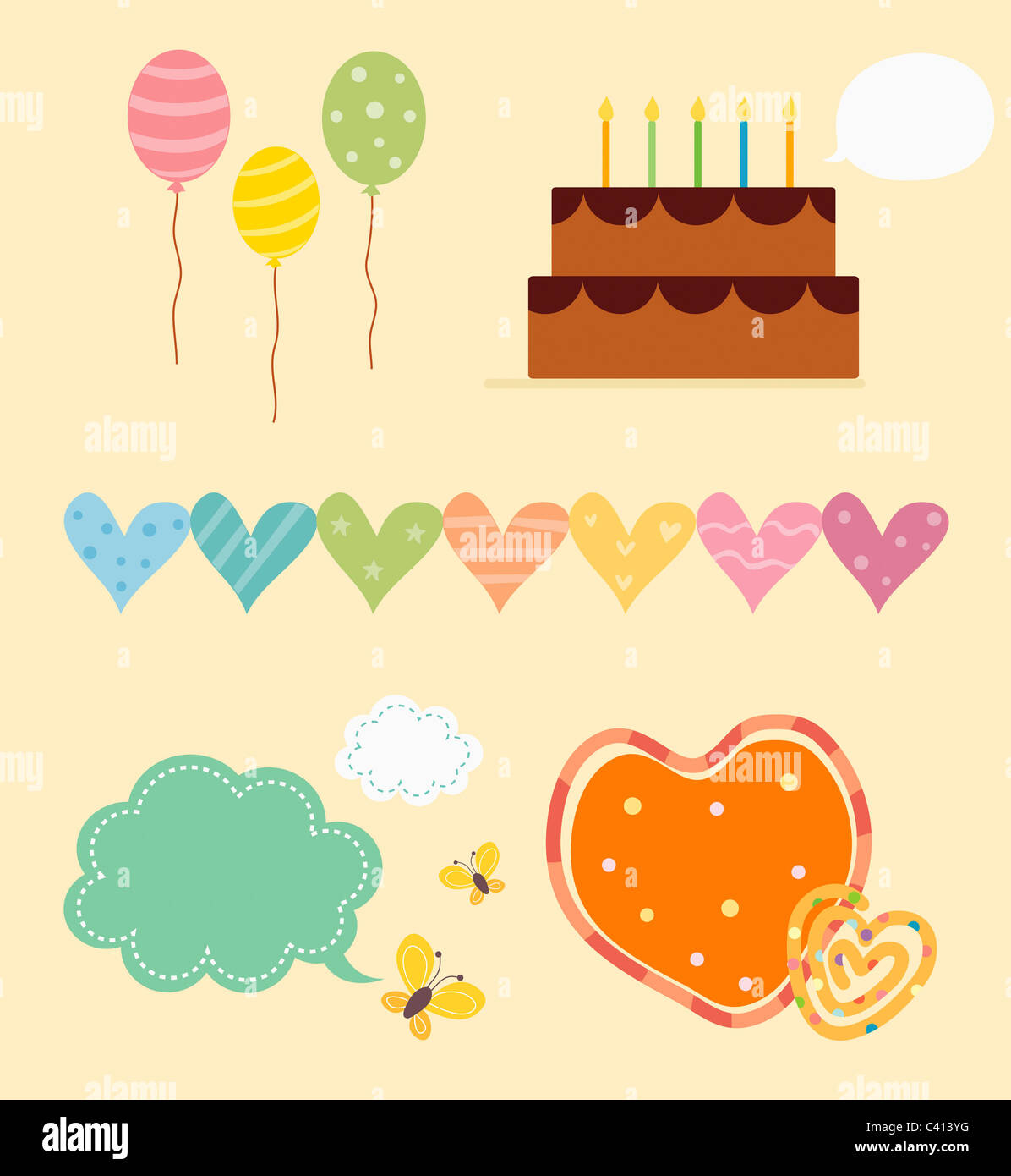 various types of sticker icons Stock Photo - Alamy