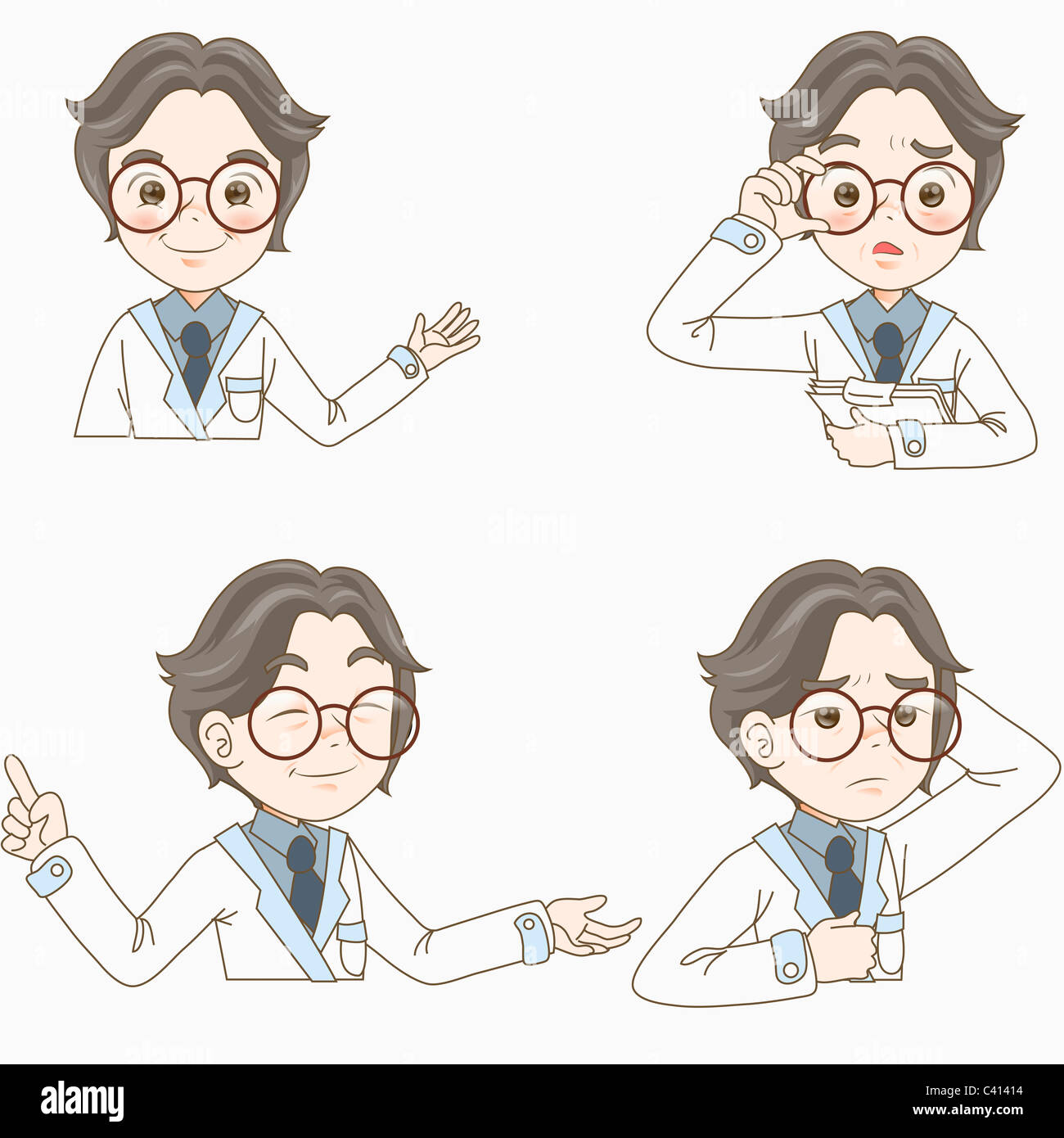 various types of expressions of doctor Stock Photo - Alamy