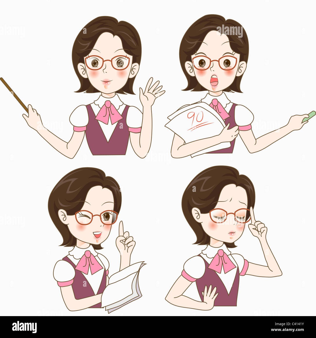 various types of expressions of teacher Stock Photo - Alamy